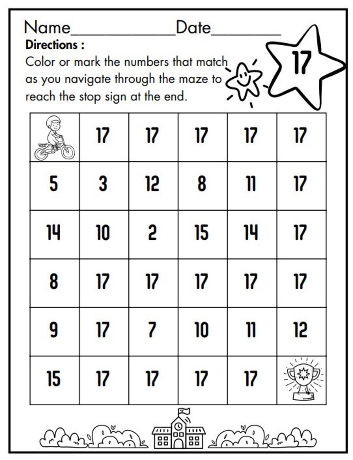 Preschool Pre-k Kindergarten Grade1 Learning, Number Identification ...