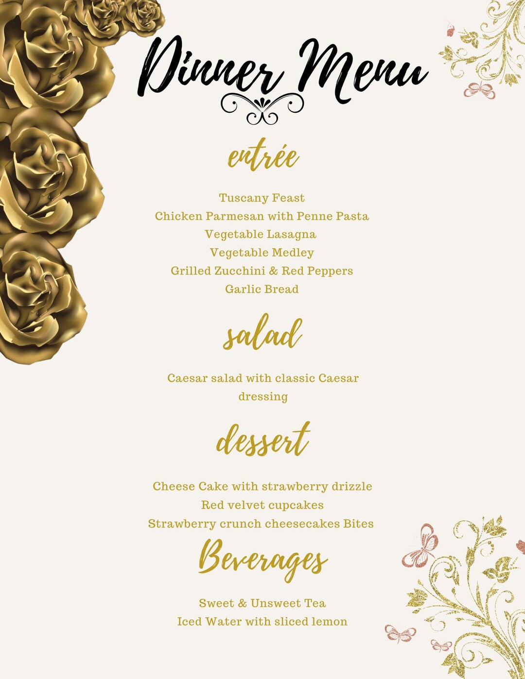 Custom Menu - Etsy