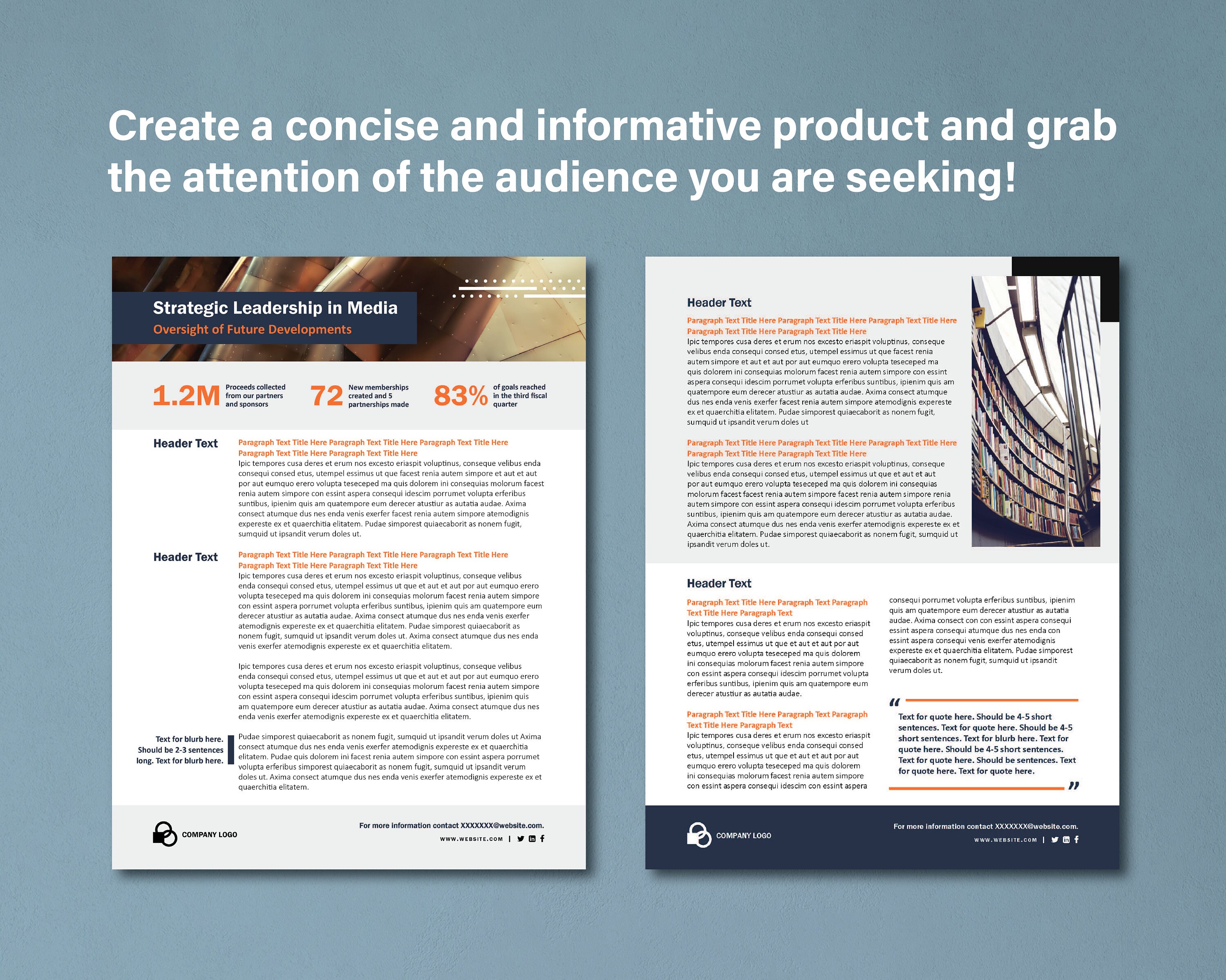 One and Two Pager Template Marketing Template Nonprofit Template ...