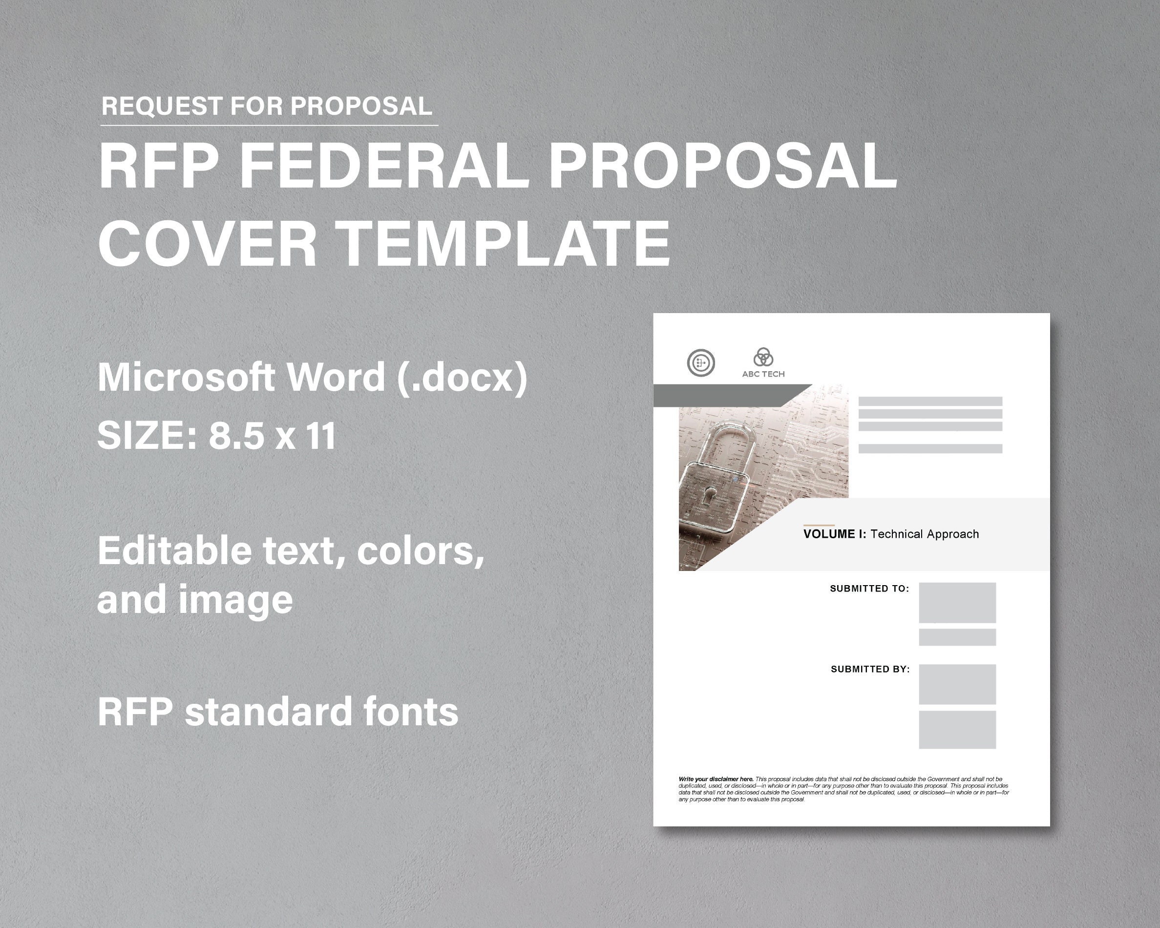 Technology RFP Proposal Cover Template: Federal Procurement (docx) - Etsy