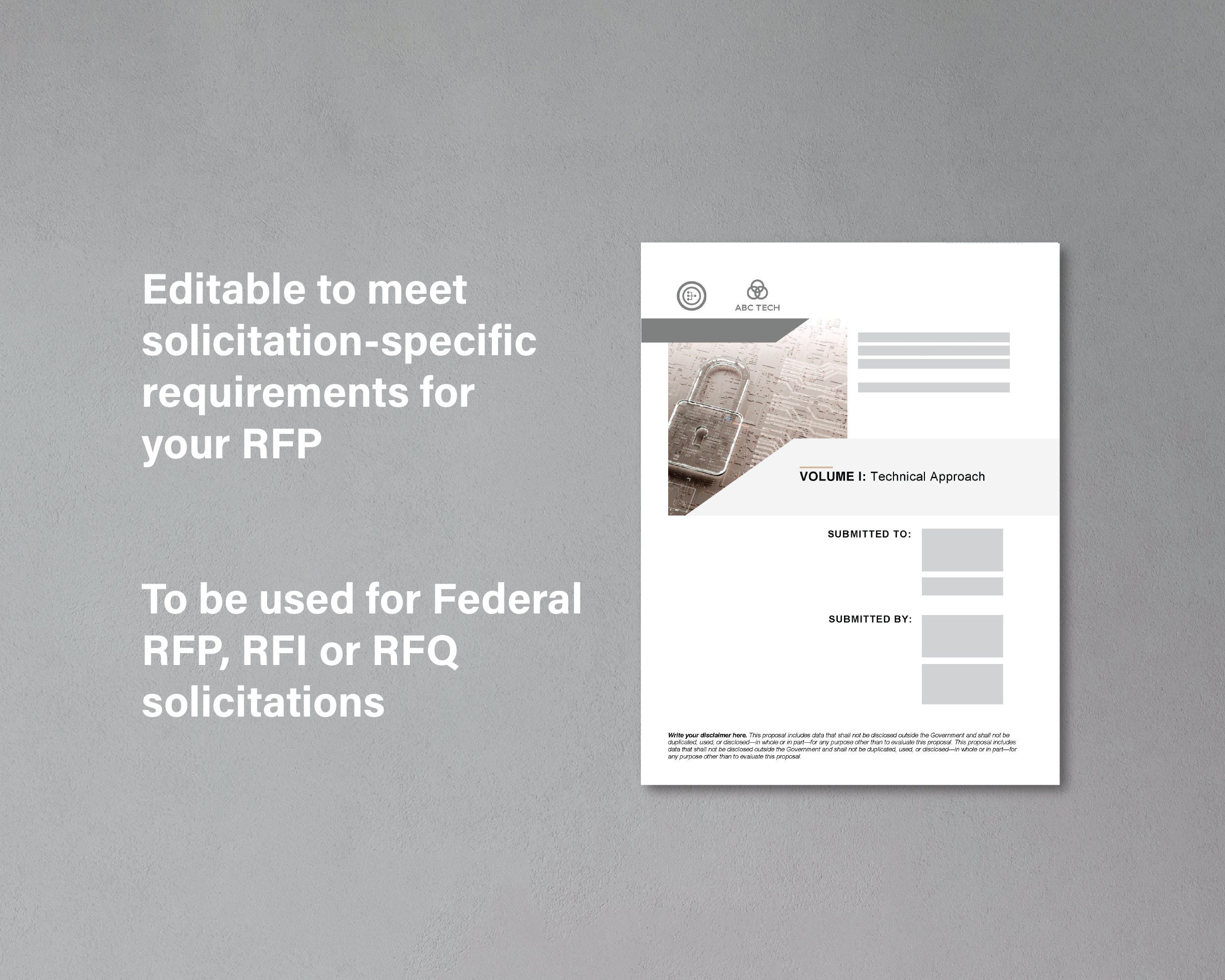 Technology RFP Proposal Cover Template: Federal Procurement (docx) - Etsy