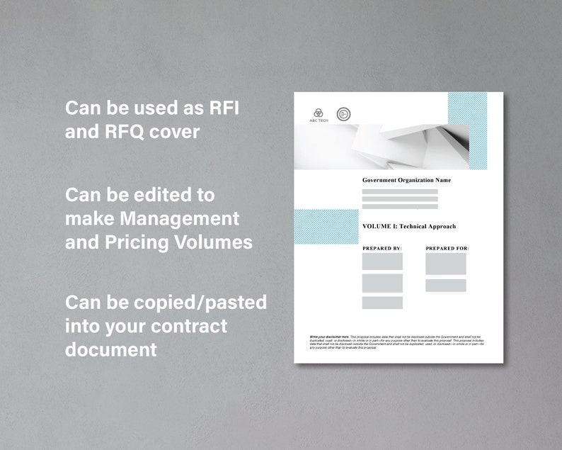 Modern RFP Proposal Cover Template: Federal Design (DOCX) - Etsy
