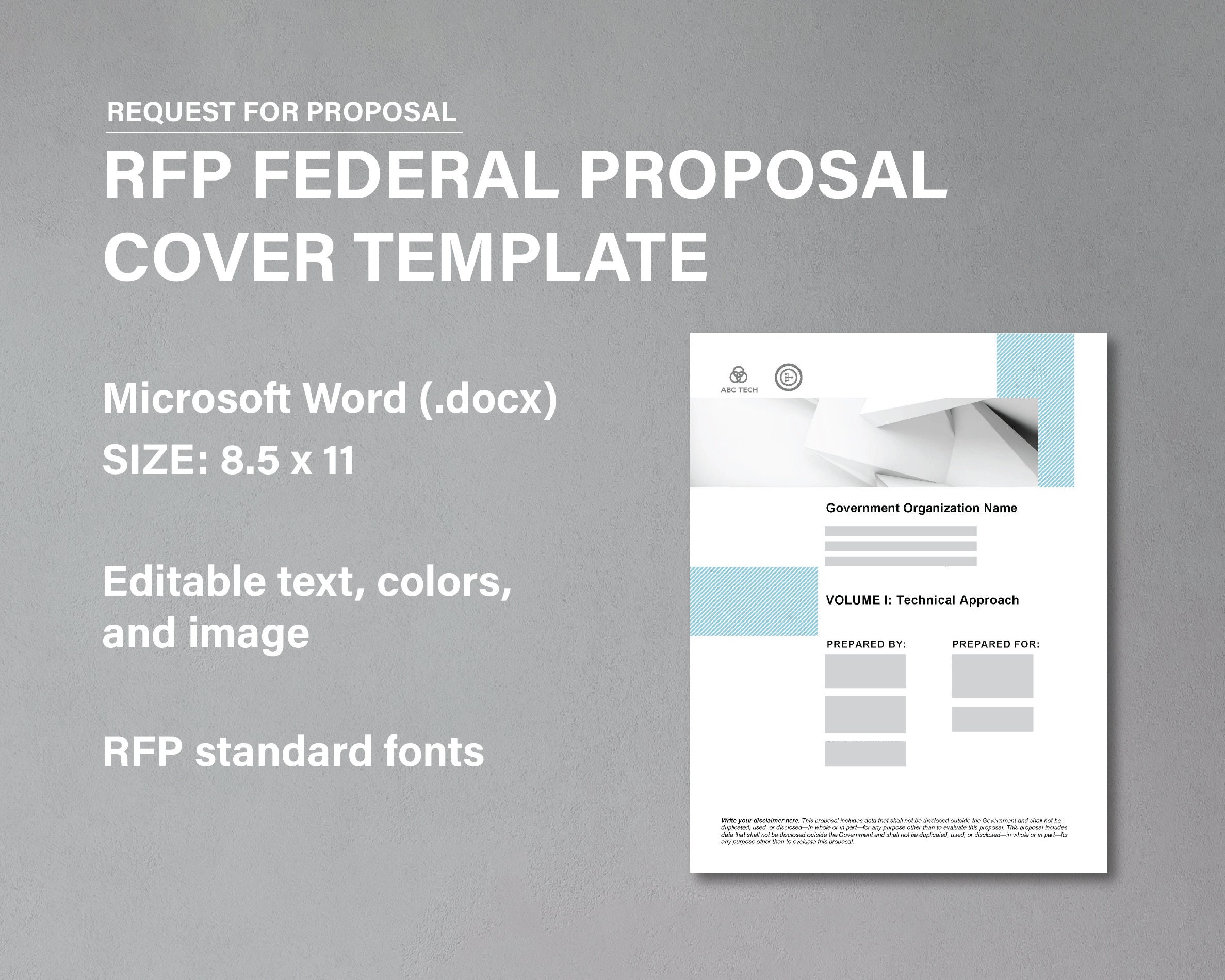 Proposal Cover Sheet Template