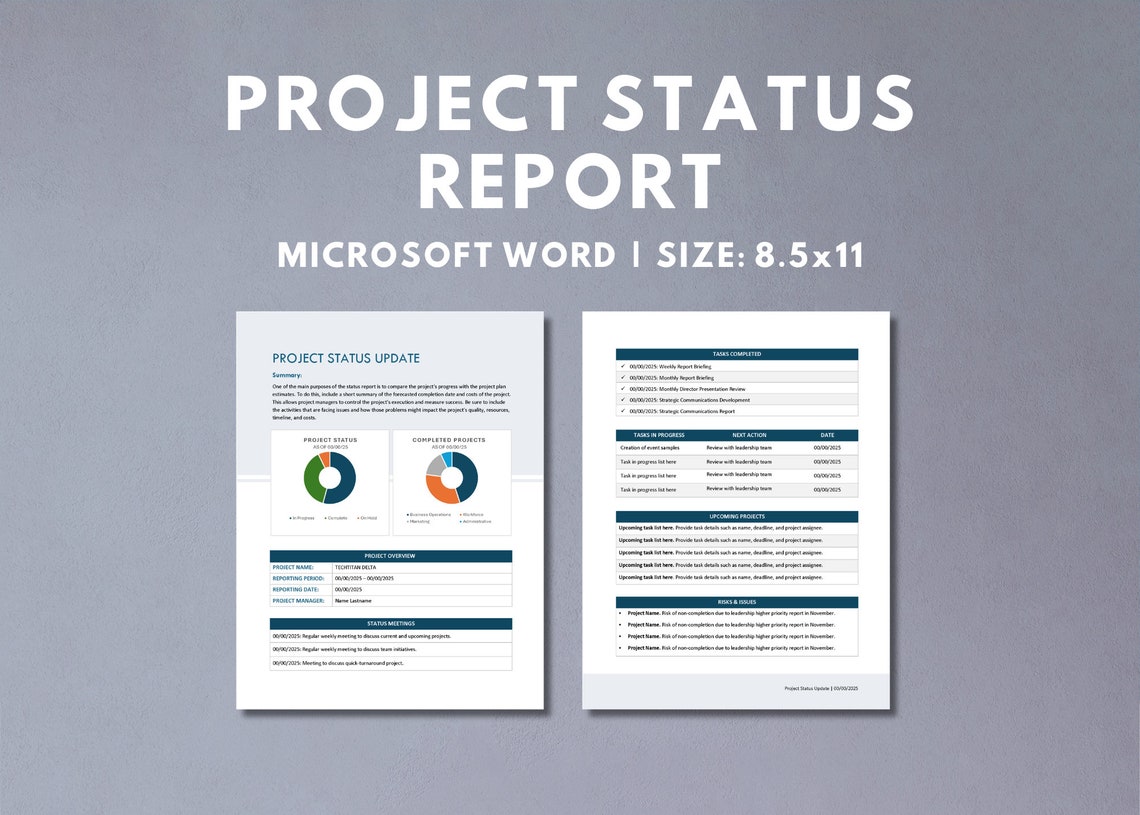 Project Status Report Template | Project Report | Quarterly Report ...