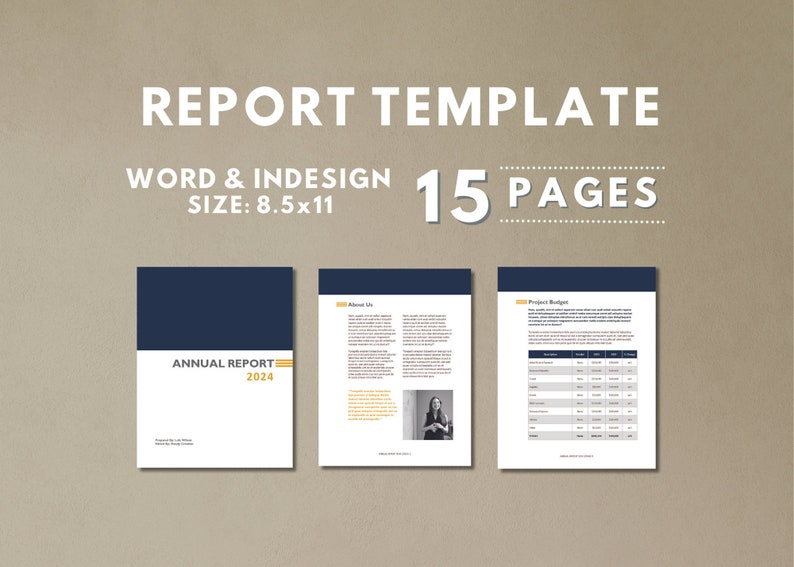 Annual Report Template | Word Report | Indesign Report | Corporate ...