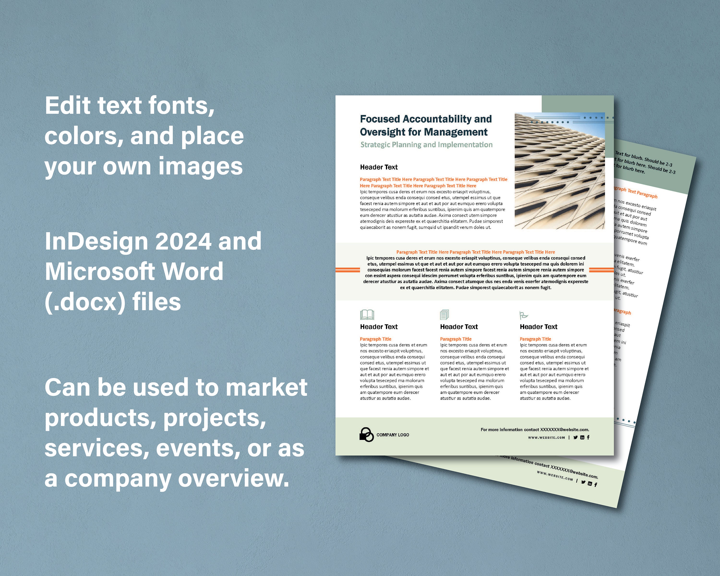 One and Two Pager Template Marketing Template Nonprofit Template ...