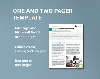 One and Two Pager Template | Marketing Template | Nonprofit Template ...