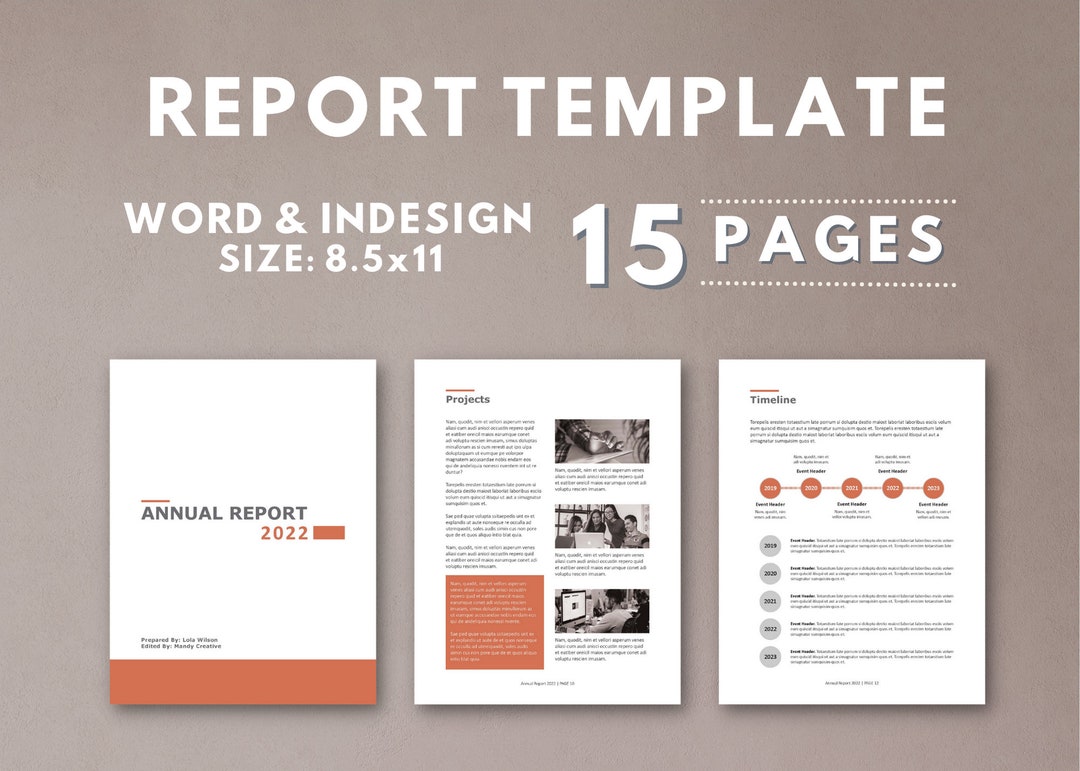 Annual Report Template Word Report Nonprofit Report Corporate Report ...