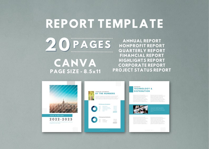 Annual Report Template Canva Report Nonprofit Report Corporate Report ...
