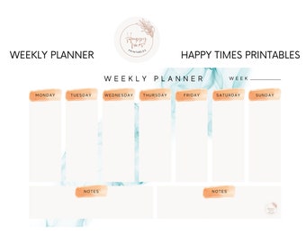 Printable Weekly Planner Printable Landscape, Weekly Schedule, Undated ...