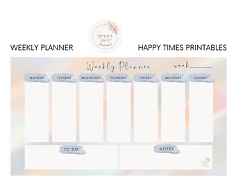 Printable Weekly Planner Printable Landscape, Weekly Schedule, Undated ...