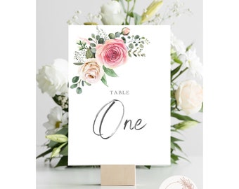Floral Table Number Printables Uneditable Wedding Template | Etsy