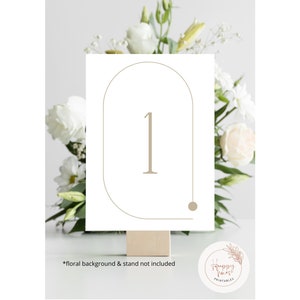 Neutral Minimalist Table Number Printables, Uneditable Wedding Template ...