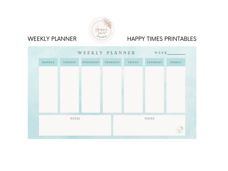 Printable Weekly Planner Printable Landscape, Weekly Schedule, Undated ...