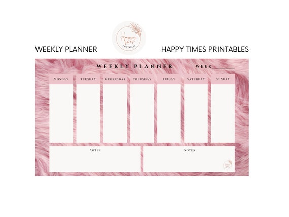 Printable Weekly Planner Printable Landscape Weekly Schedule - Etsy
