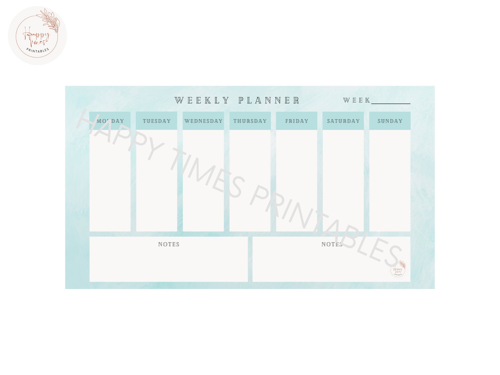 Printable Weekly Planner Printable Landscape, Weekly Schedule, Undated ...