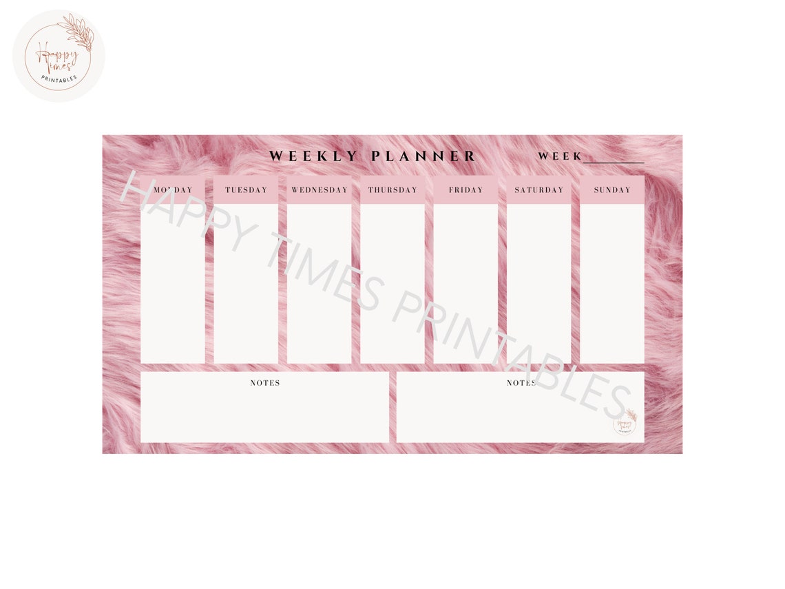 Printable Weekly Planner Printable Landscape, Weekly Schedule, Undated ...