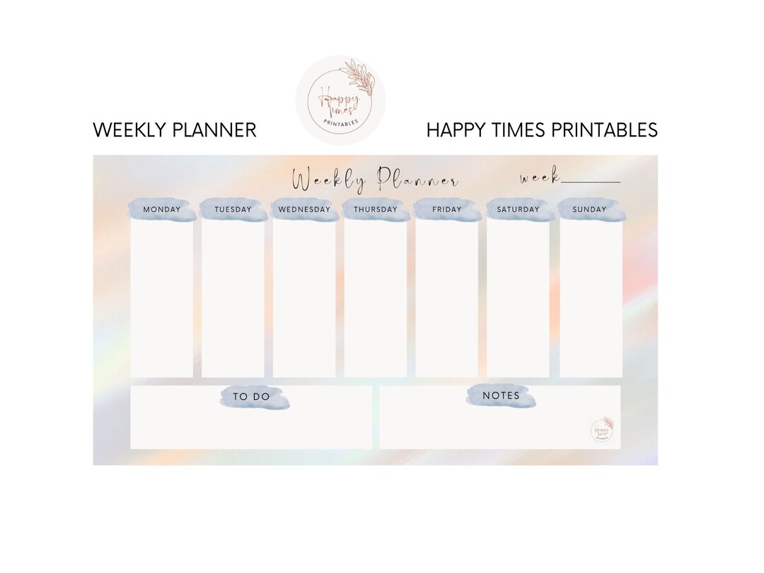 Printable Weekly Planner Printable Landscape, Weekly Schedule, Undated ...