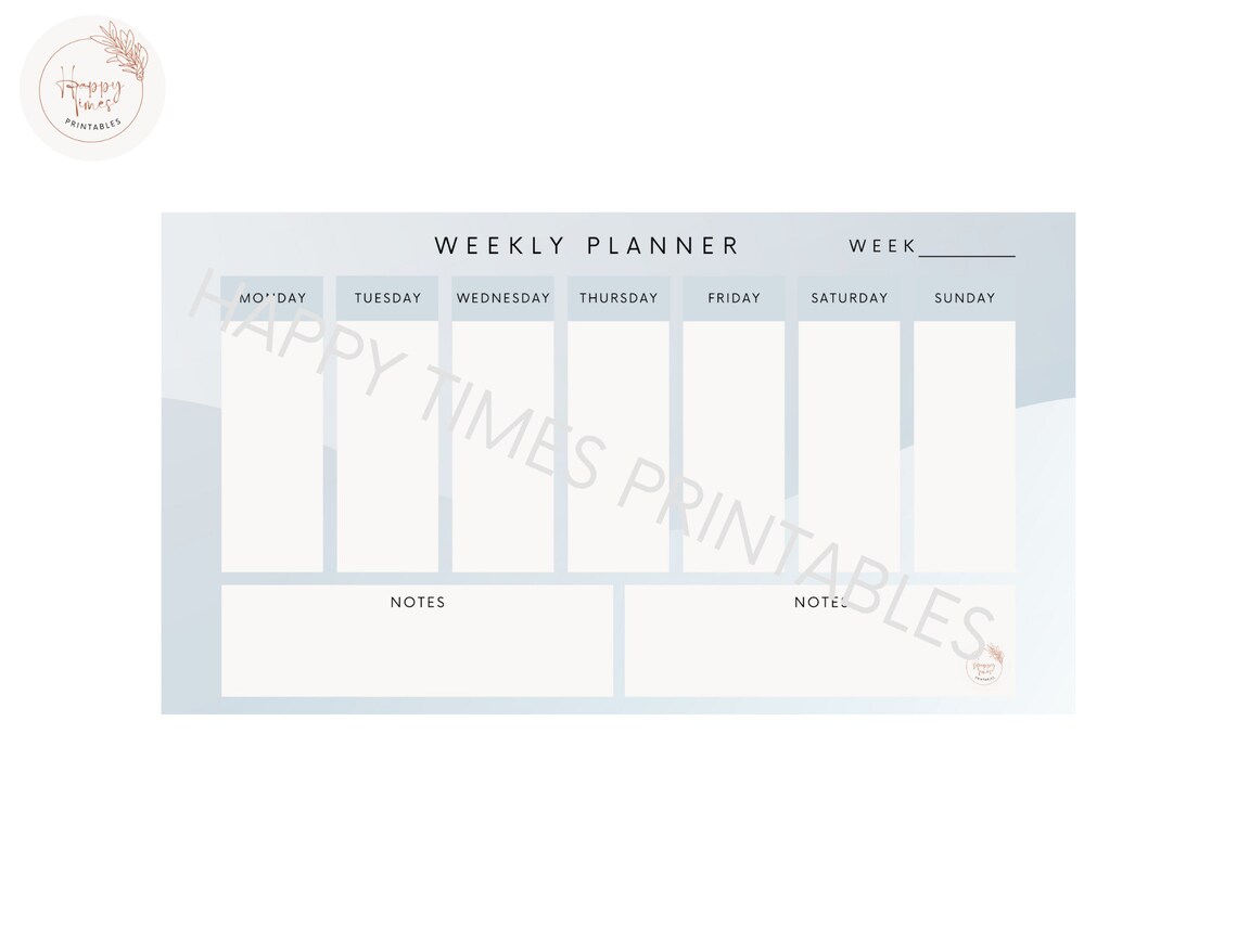 Printable Weekly Planner Printable Landscape, Weekly Schedule, Undated ...