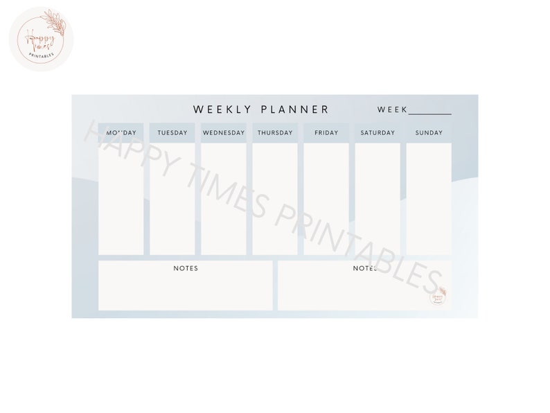 Printable Weekly Planner Printable Landscape, Weekly Schedule, Undated ...