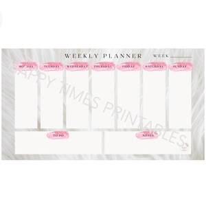 Printable Weekly Planner Printable Landscape, Weekly Schedule, Undated ...