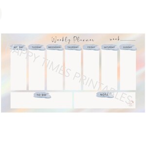Printable Weekly Planner Printable Landscape, Weekly Schedule, Undated ...