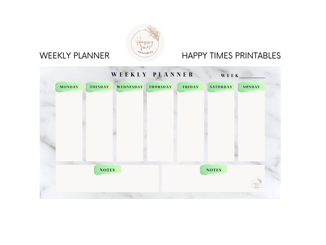 Printable Weekly Planner Printable Landscape, Weekly Schedule, Undated ...
