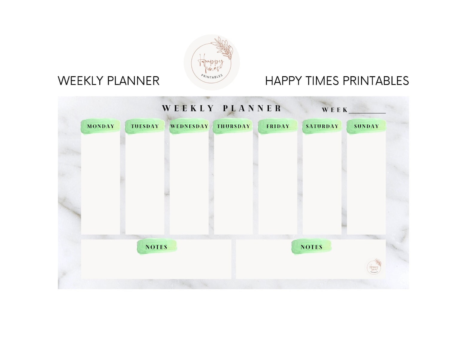 Printable Weekly Planner Printable Landscape, Weekly Schedule, Undated ...