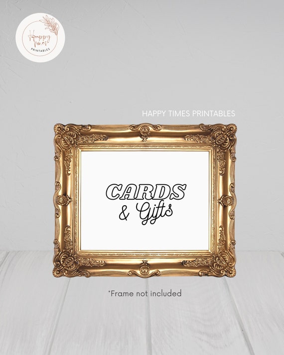 Printable Cards and Gifts Sign Gifts and Cards Sign | Etsy