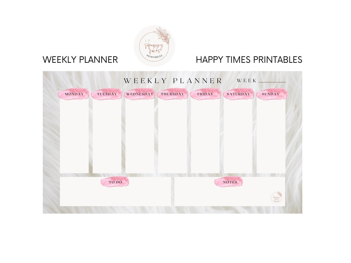 Printable Weekly Planner Printable Landscape, Weekly Schedule, Undated ...