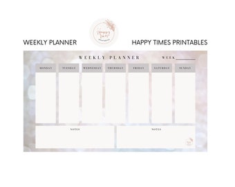 Printable Weekly Planner Printable Landscape, Weekly Schedule, Undated ...