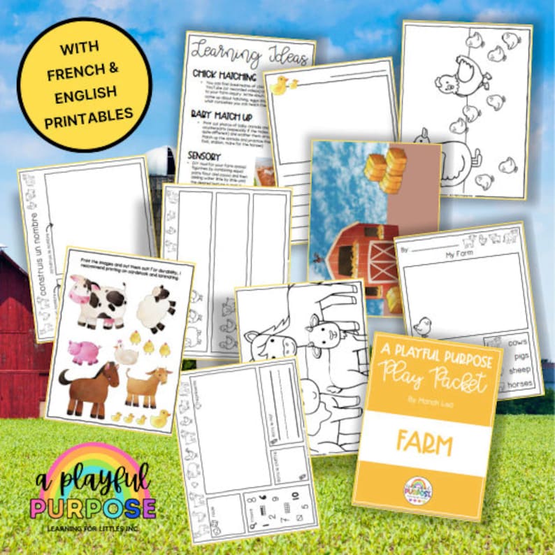 Ready to Print Farm Kindergarten Activities in French & - Etsy
