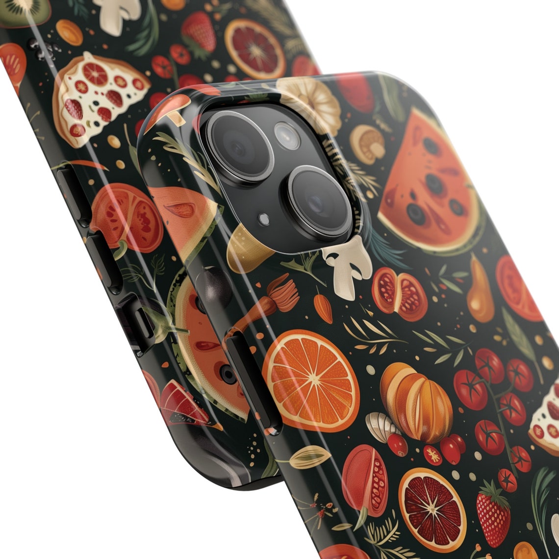 Aesthetic Vintage Collage Food Phone Case for iPhone Trendy Pizza Love ...