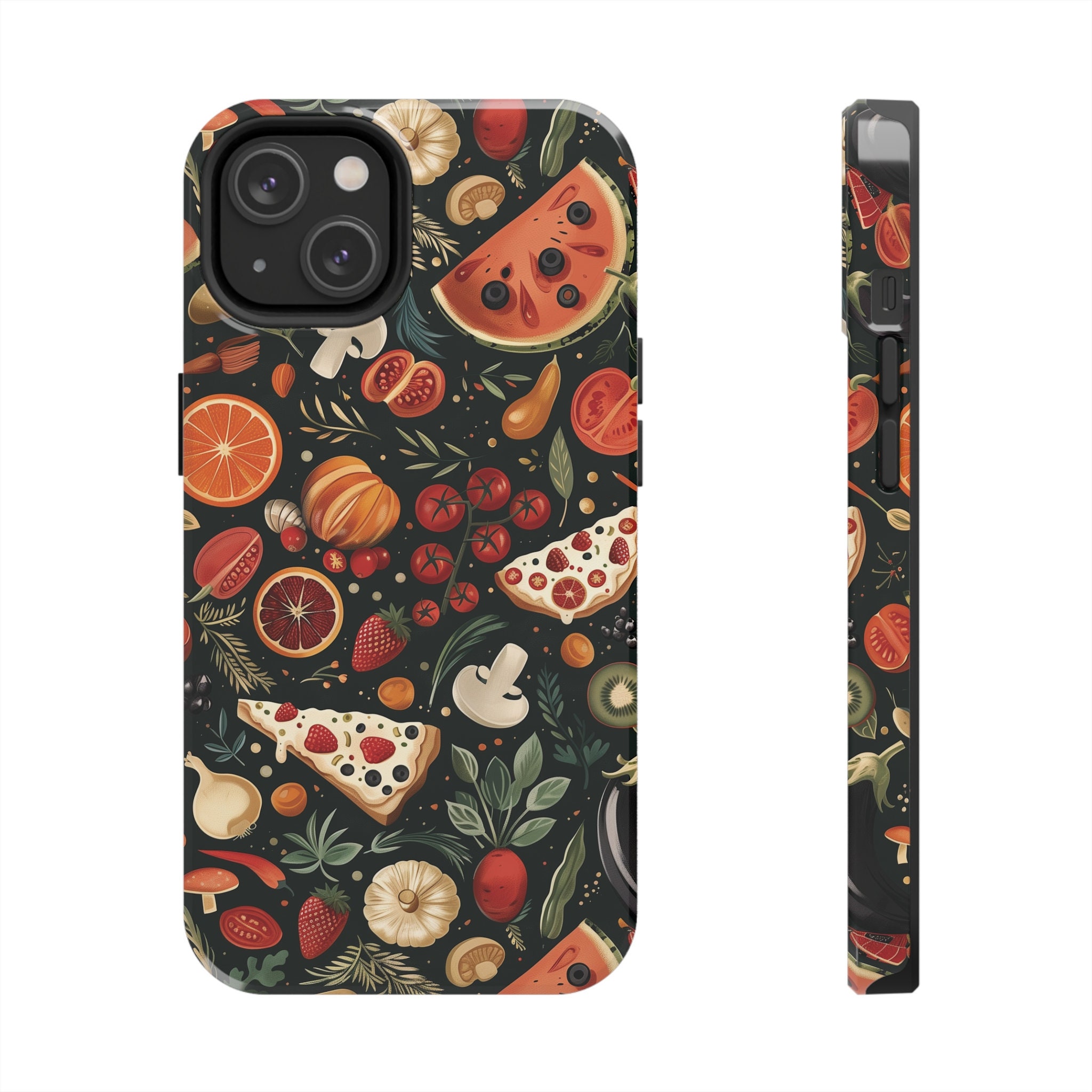 Aesthetic Vintage Collage Food Phone Case for iPhone Trendy Pizza Love ...