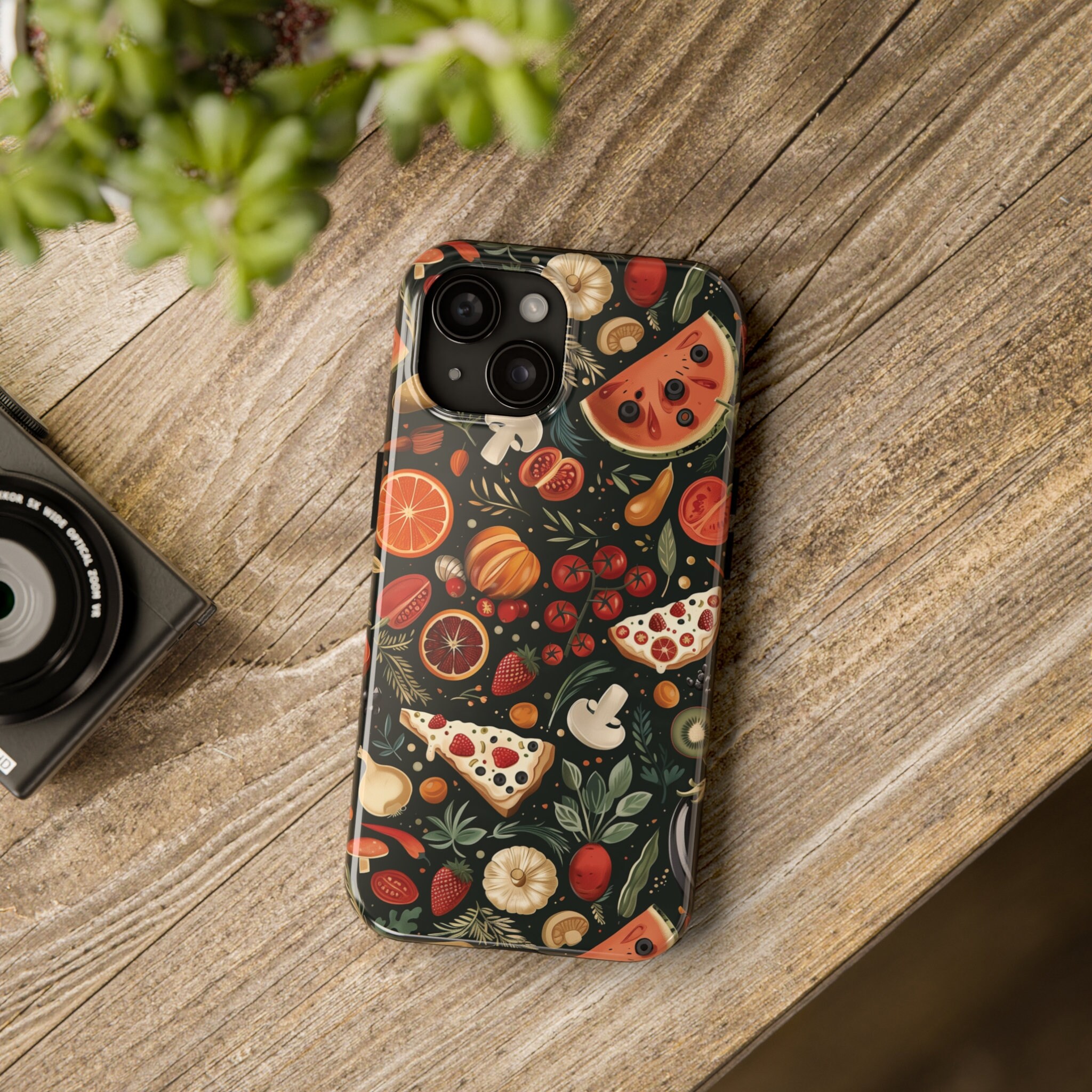Aesthetic Vintage Collage Food Phone Case for iPhone Trendy Pizza Love ...