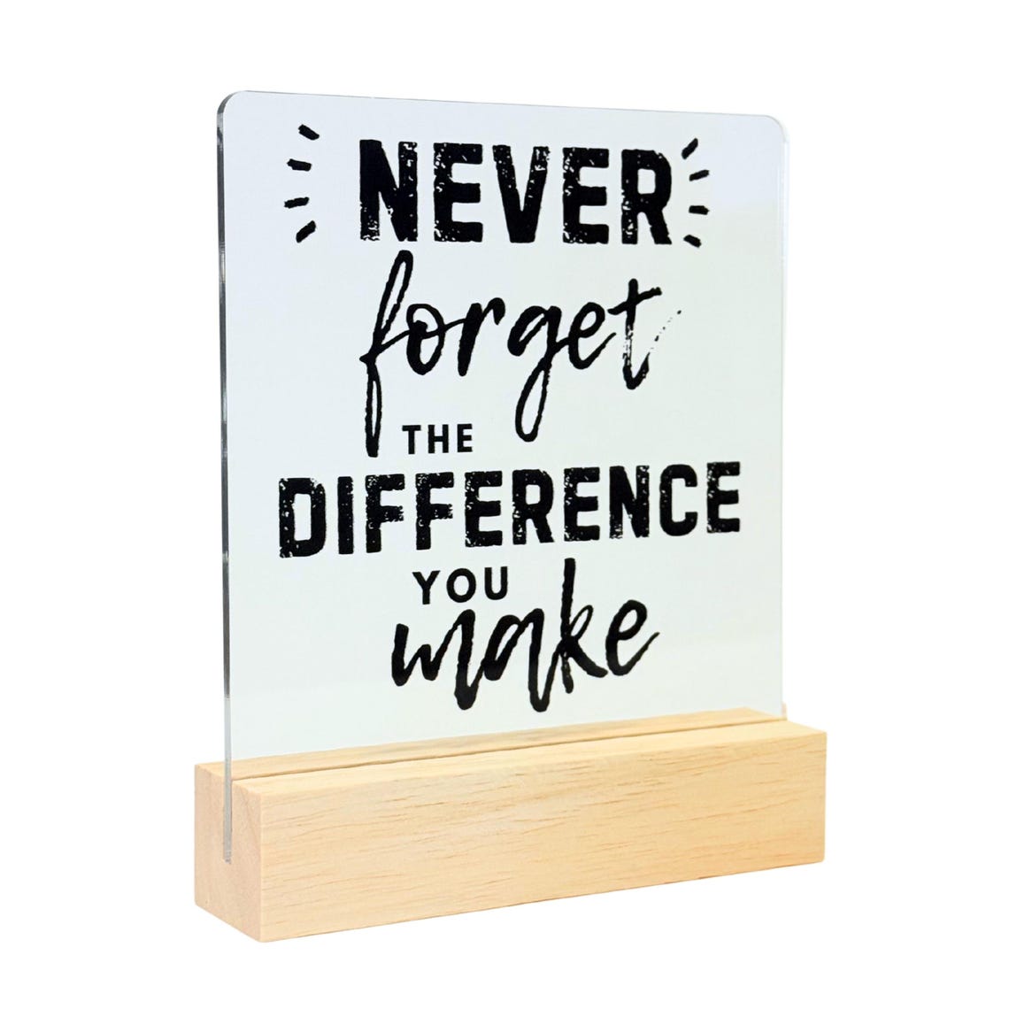 Daily Inspiration Desk Plaque 4x4” Acrylic With Wooden Stand ...