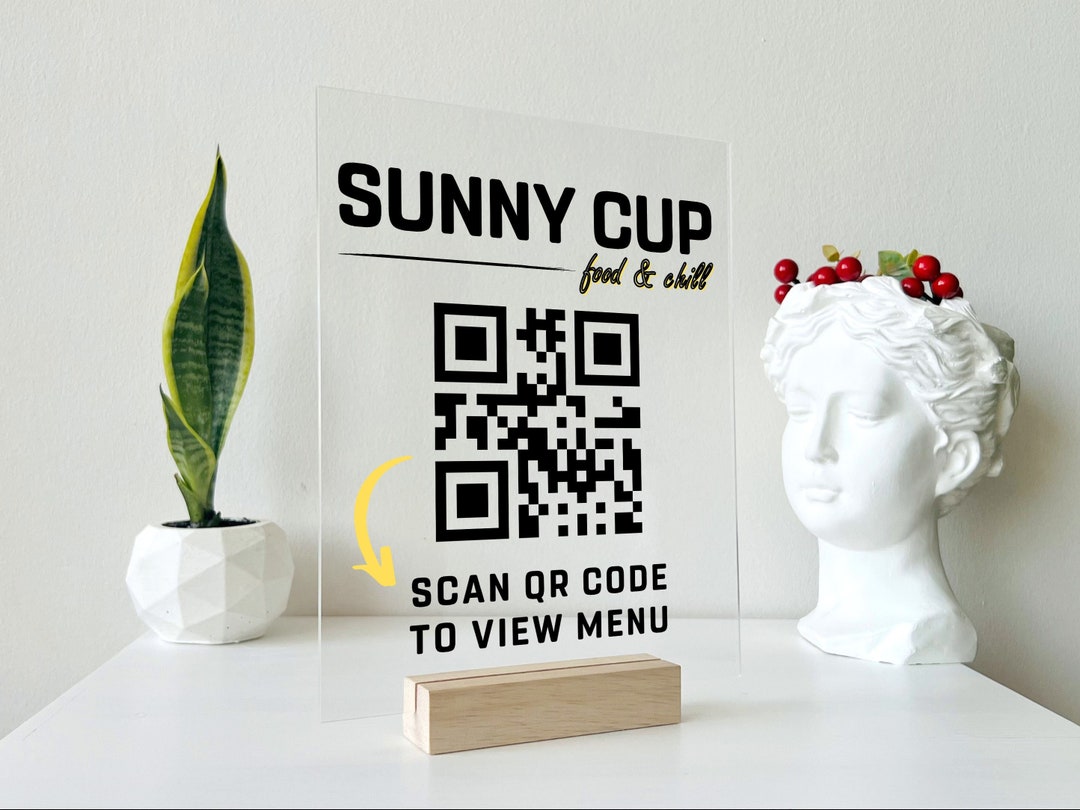 Letrero de decoración empresarial acrílico personalizado: letrero QR ...