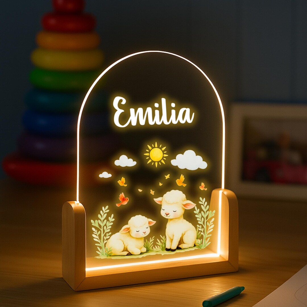 Personalized Night Light for Kids - Custom LED Light for Baby Girl ...