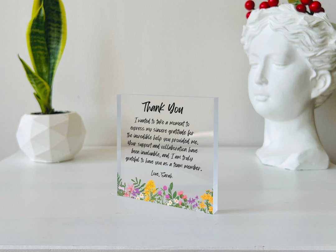 Thank You Gift, Personalised Thank You Gift Kind Thank You Keepsake ...