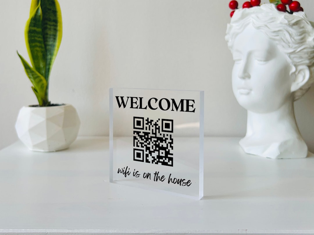 Personalized Wifi QR Sign - Personalized New Home Gift, QR Code Scanner ...