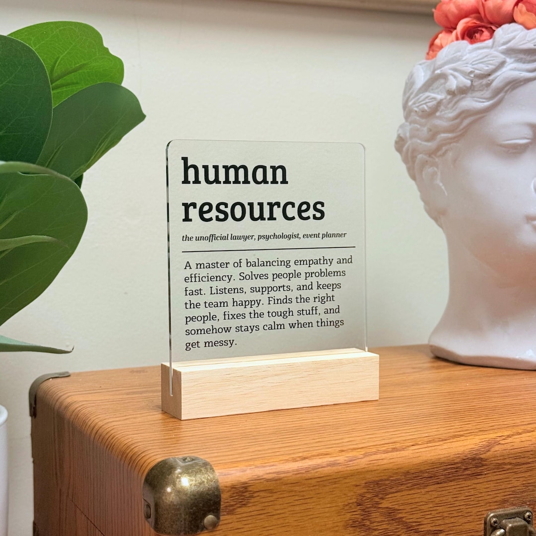 Human Resources 4x4” Noun Acrylic Plaque - Gift for Coworkers, Gift for ...