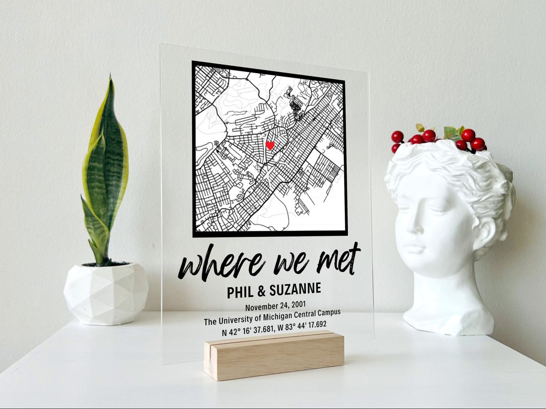 SHIP IN 1 DAY Where We Met Map | Where It All Began Personalised Map ...