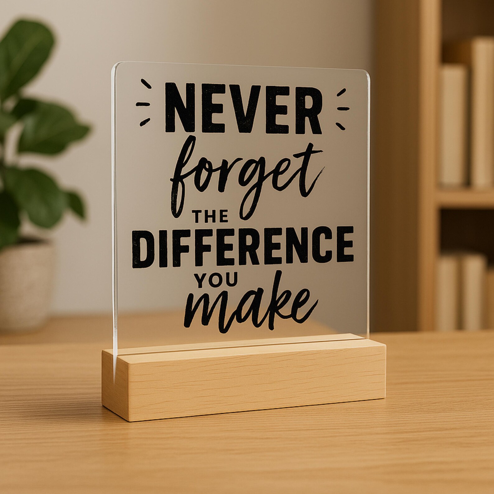 Daily Inspiration Desk Plaque 4x4” Acrylic With Wooden Stand ...