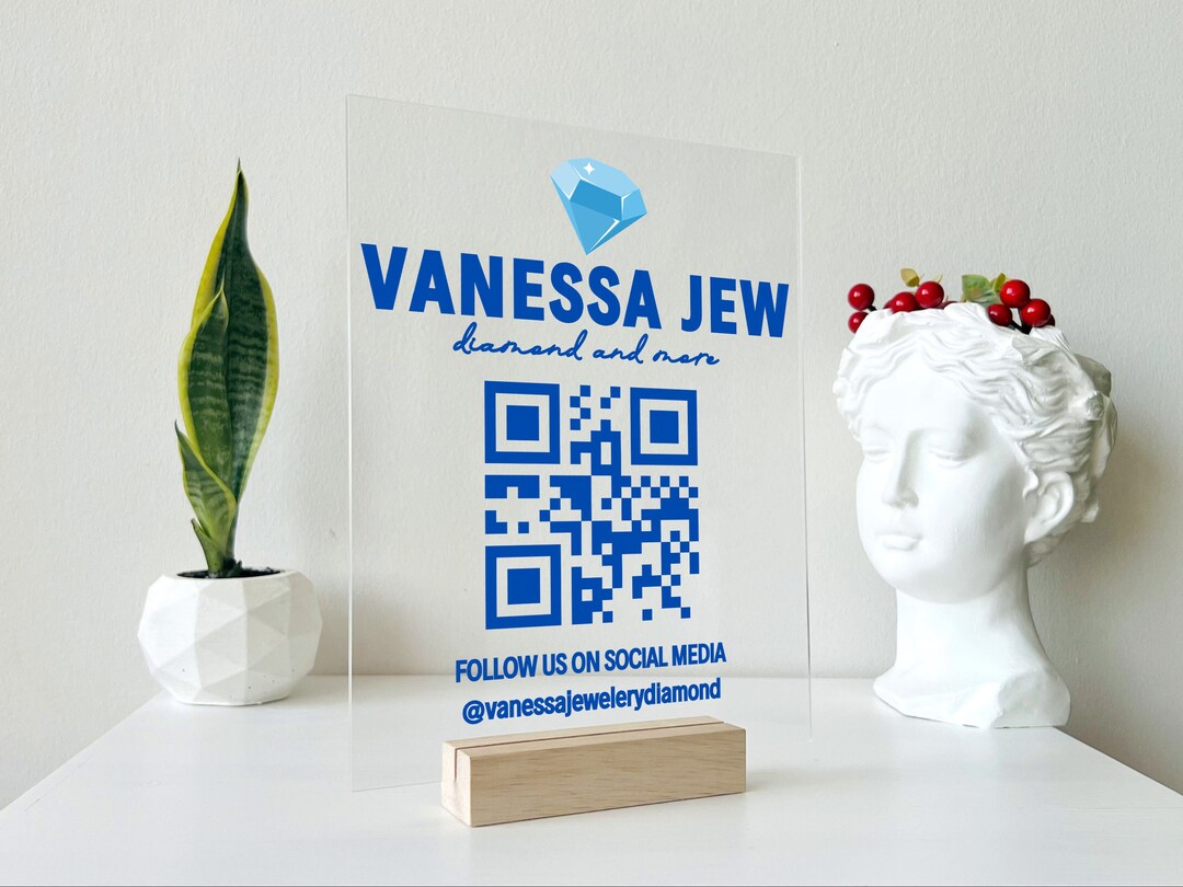 Custom Acrylic Business Decor Sign - Custom QR Sign, Shop Decoration ...