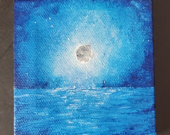 Acrylic Moon Painting - Etsy