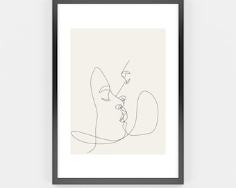 Intimate Couple Line Art - Etsy