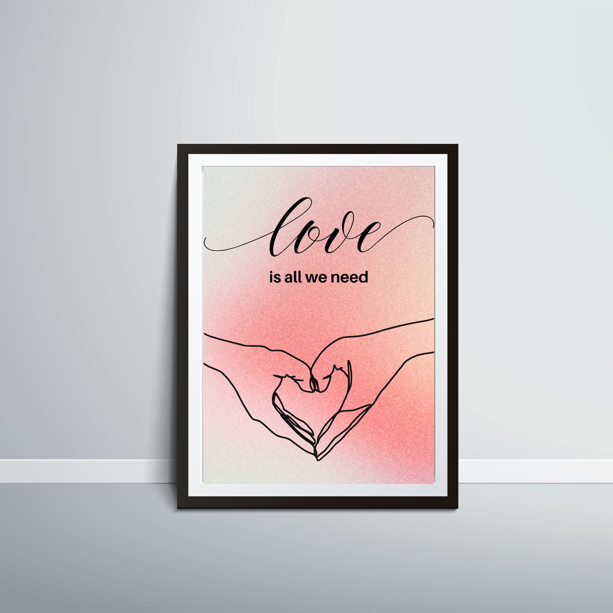 Love is All We Need Line Art Wall Art Printable Wall Decor Girl Room ...