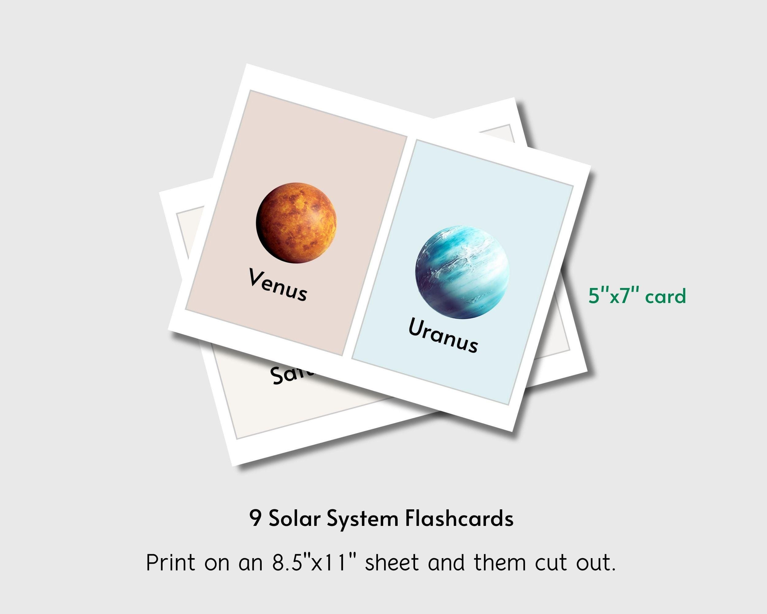 Printable Planet Flash Cards – Solar System Learning Set in 3 Sizes ...