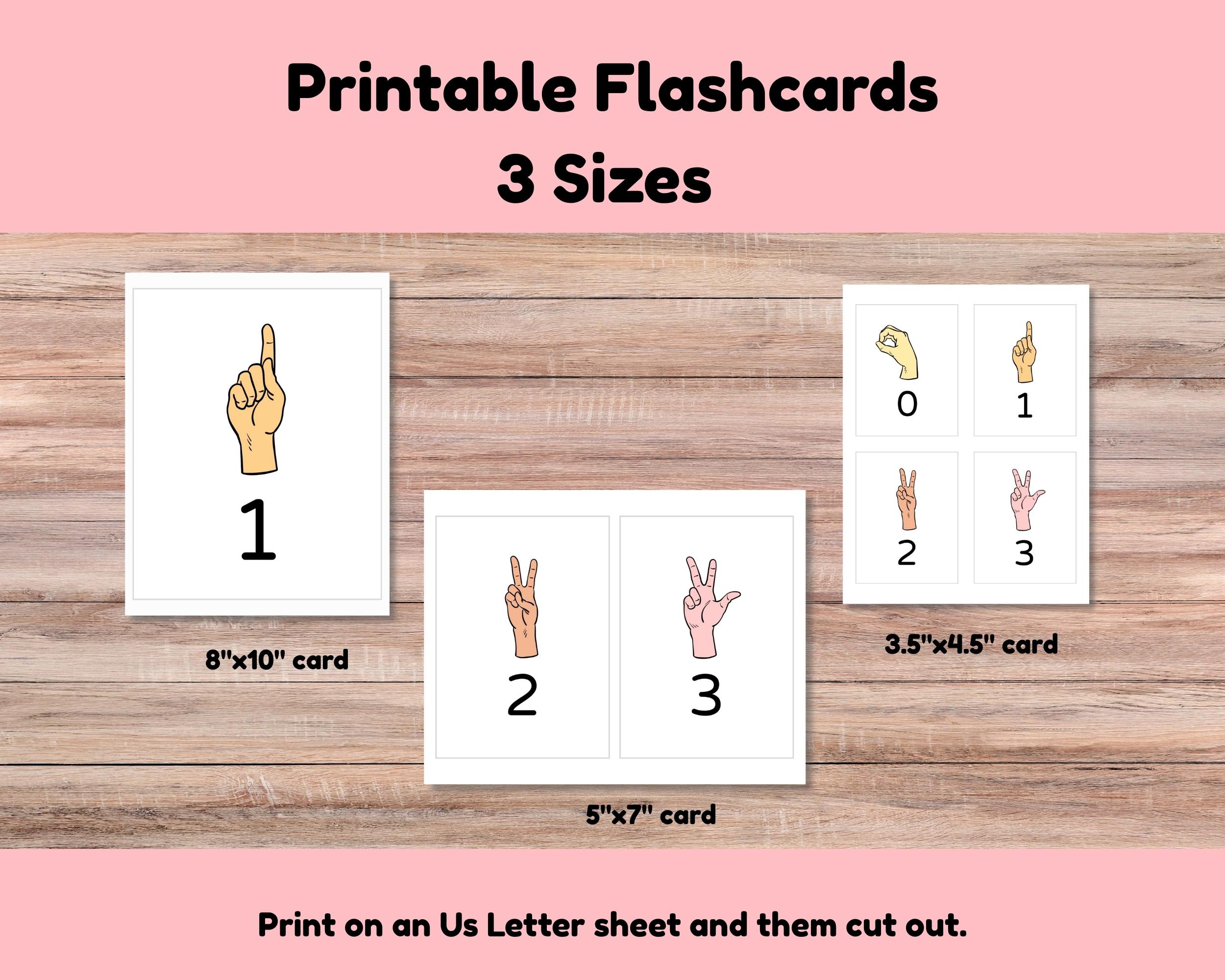 ASL Numbers Flashcards 0-10 | American Sign Language Counting Cards for ...