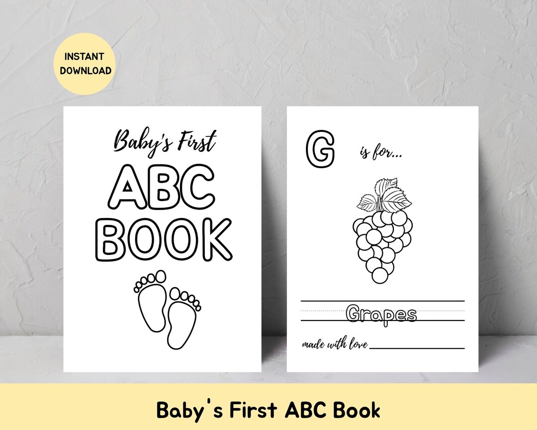 Baby's First ABC Coloring Book – Animals & Fruits (digital Download) - Etsy